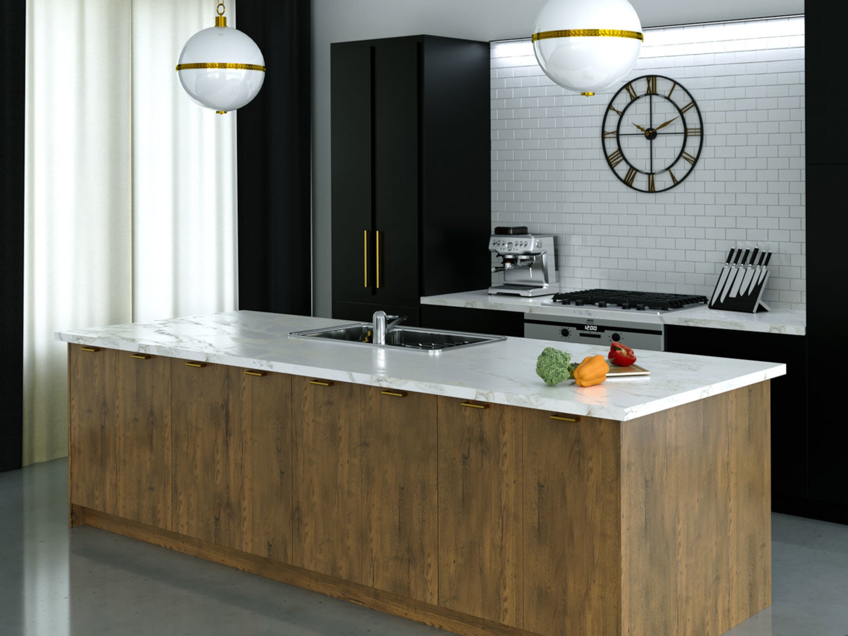 Umbria Elm Wood Kitchen Cabinets – Nuovi Armadi